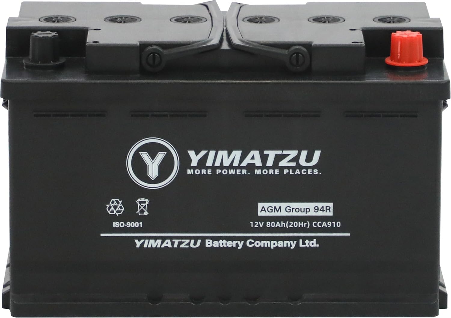 Battery - Group 94R Automotive, 12V 80Ah, 825CCA, SLA, MF, Yimatzu ...