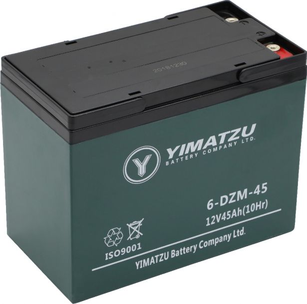 Battery - 12V 45Ah, 6-DCM-45, Version 1, AGM, Yimatzu, Threaded Termin ...